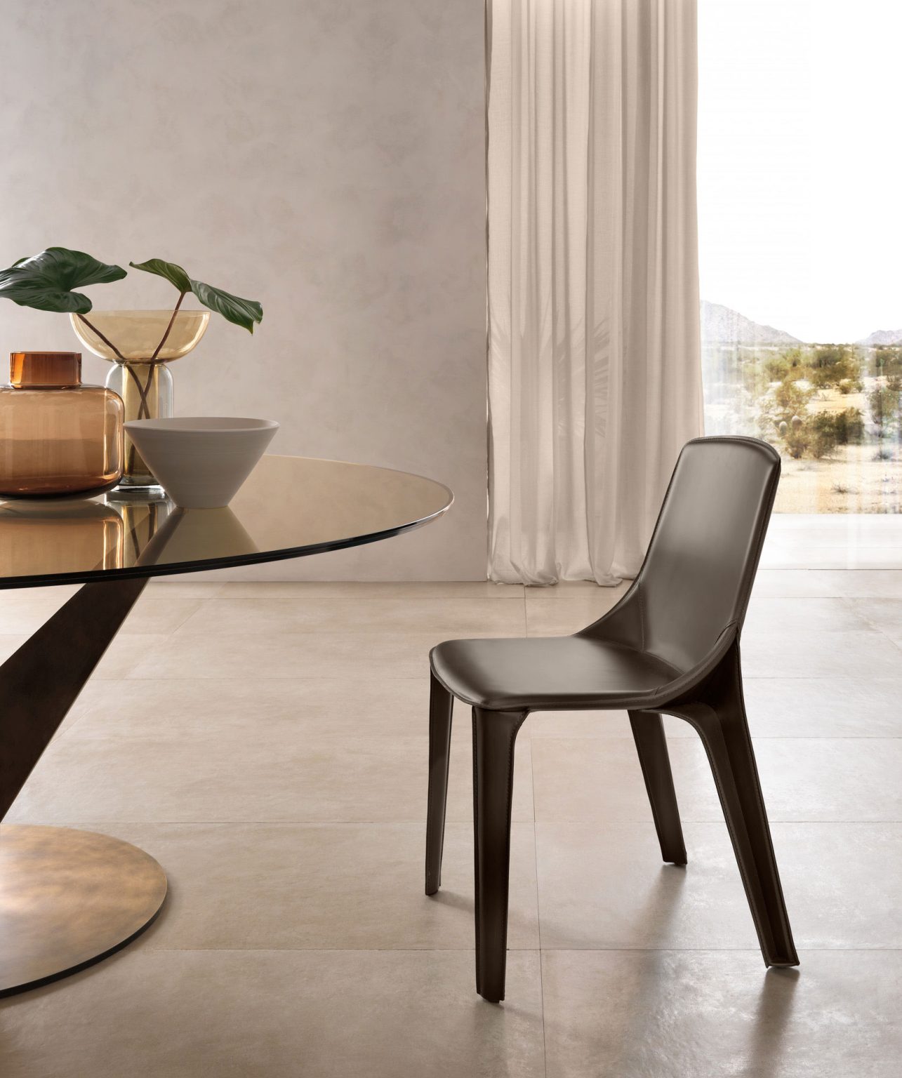 Modern curved glass tables – FIAM Italia