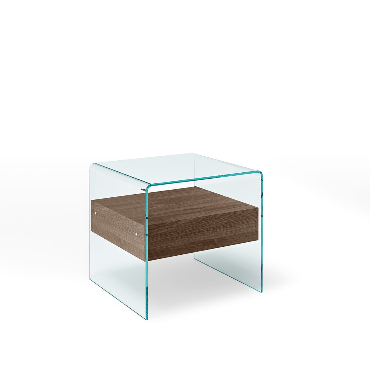 Rialto Night, the curved glass bedside table – FIAM Italia