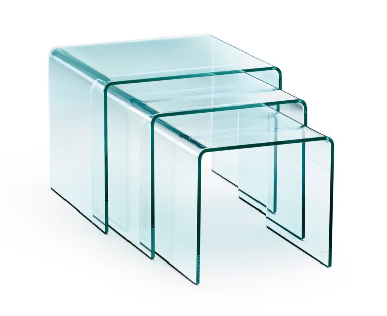 Rialto Tris, the curved glass set of coffee tables – FIAM Italia